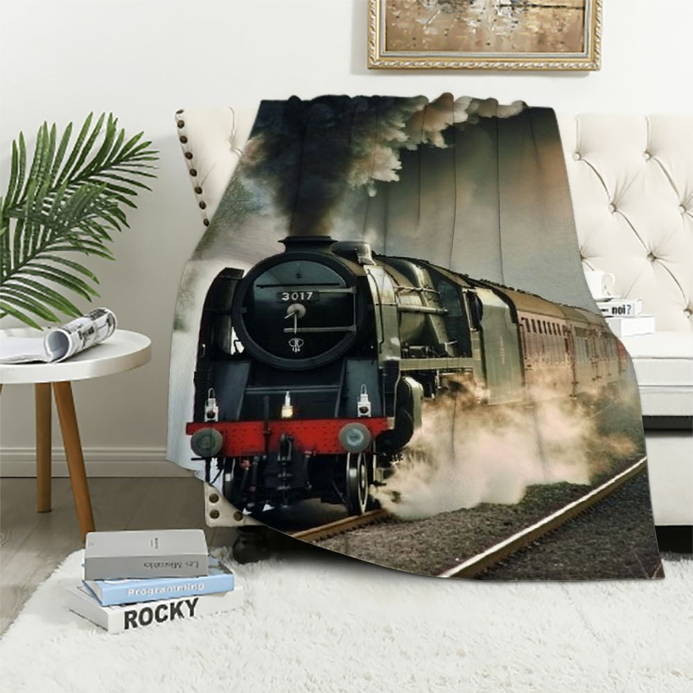 COMIO Locomotive Train Engine 2 Throw Blanket Super Soft Plush Throw ...