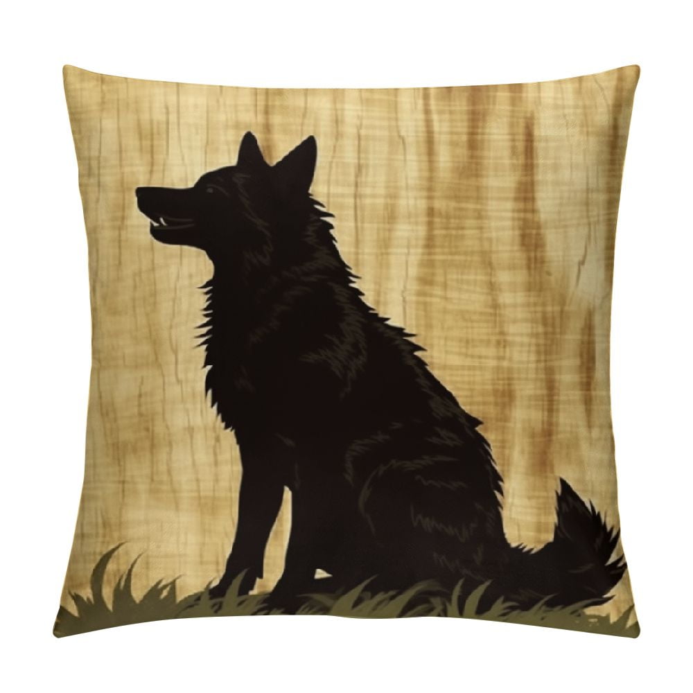 COMIO Log Cabin Decor, Cabin Throw Pillows Cover, Cabin Wolf Decorative ...