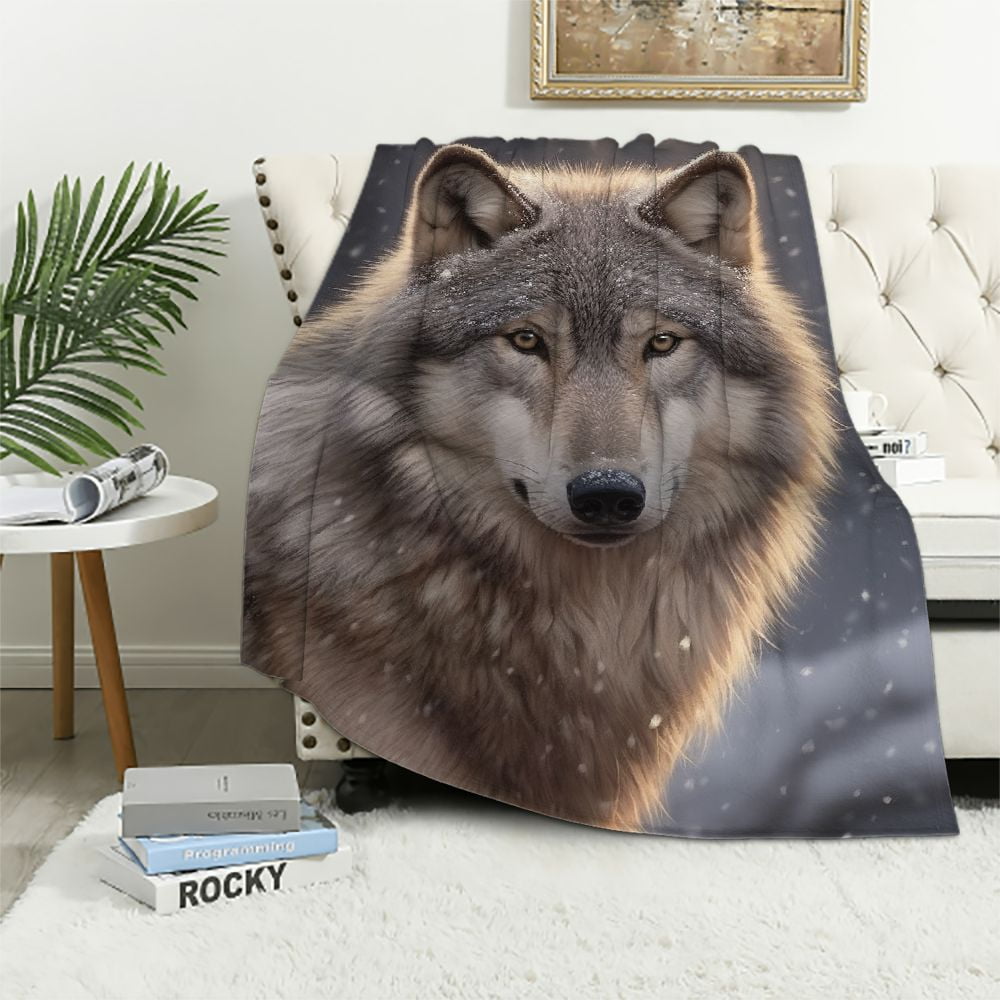 COMIO Lone Wolf Blanket for Bed Wolf Throw Blanket for Women, Men and ...