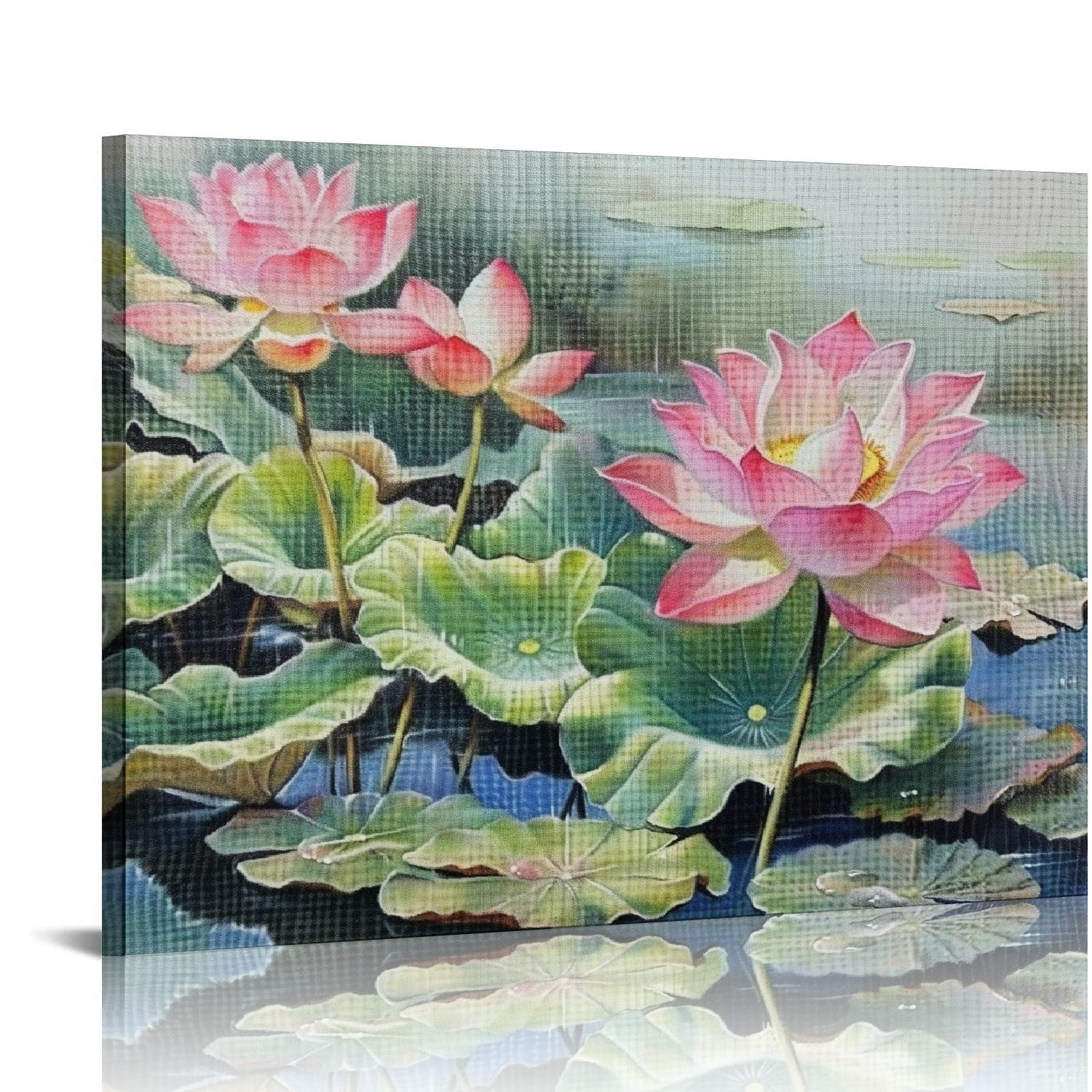COMIO Lotus Canvas, Lotus Wall Art, Flower Wall Art, Abstract Wall Art ...