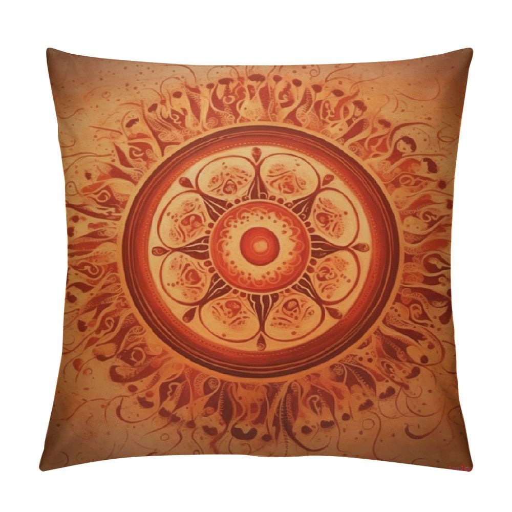 COMIO Lotus Pillow Sham Set of , Sun Pattern Ombre Effect Mandala ...