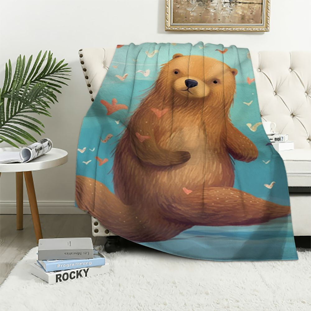 COMIO Love Otter Blanket Otter Throw Blanket Otter Stuff Animal Gifts ...