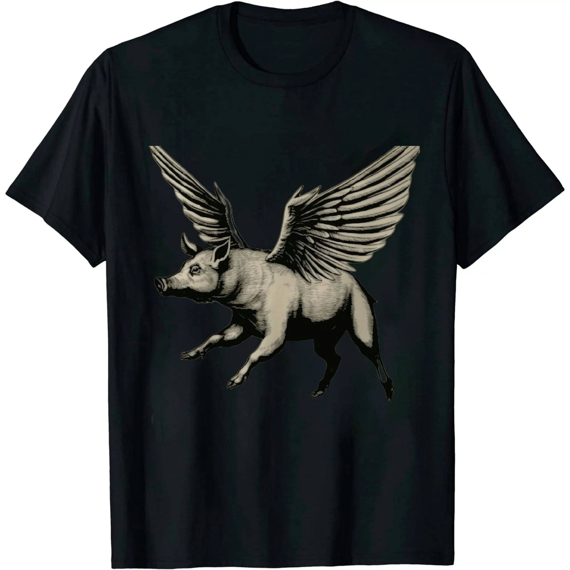 COMIO Love Pig Flying Winged Pigs T-Shirt - Walmart.com
