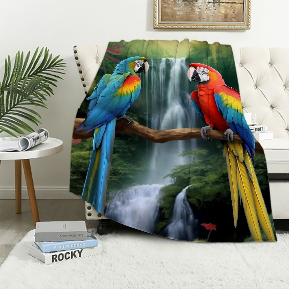 COMIO Macaw Tropical Parrots Sherpa Throw Blanket - Walmart.com