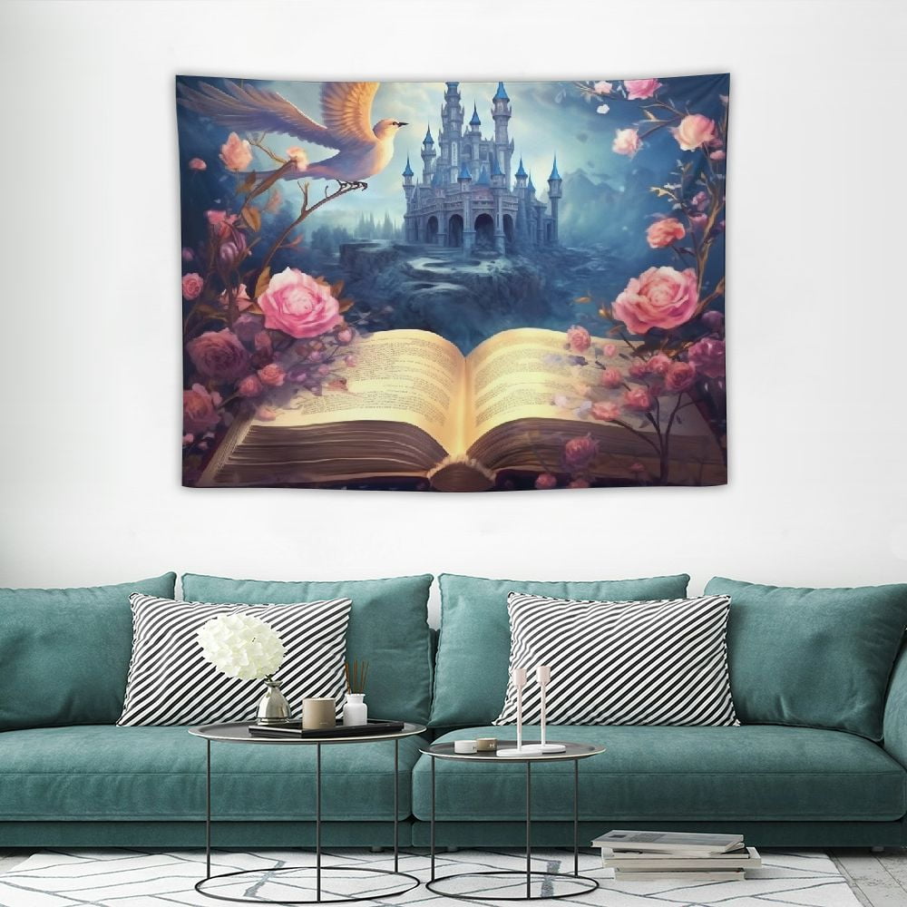 COMIO Magic Book Tapestry, Reading Tapestry, Art Floral Book Tapestry ...