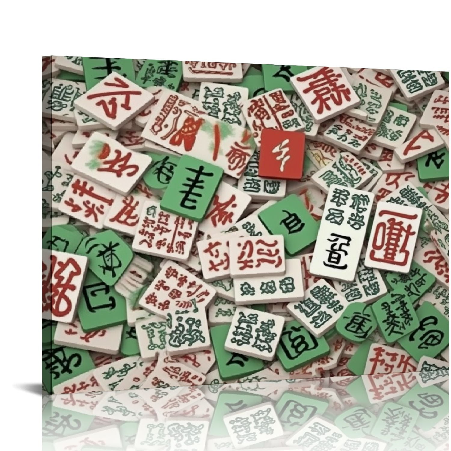 COMIO Mahjong Canvas Wall Art Framed Poster Retro Painting for Home ...