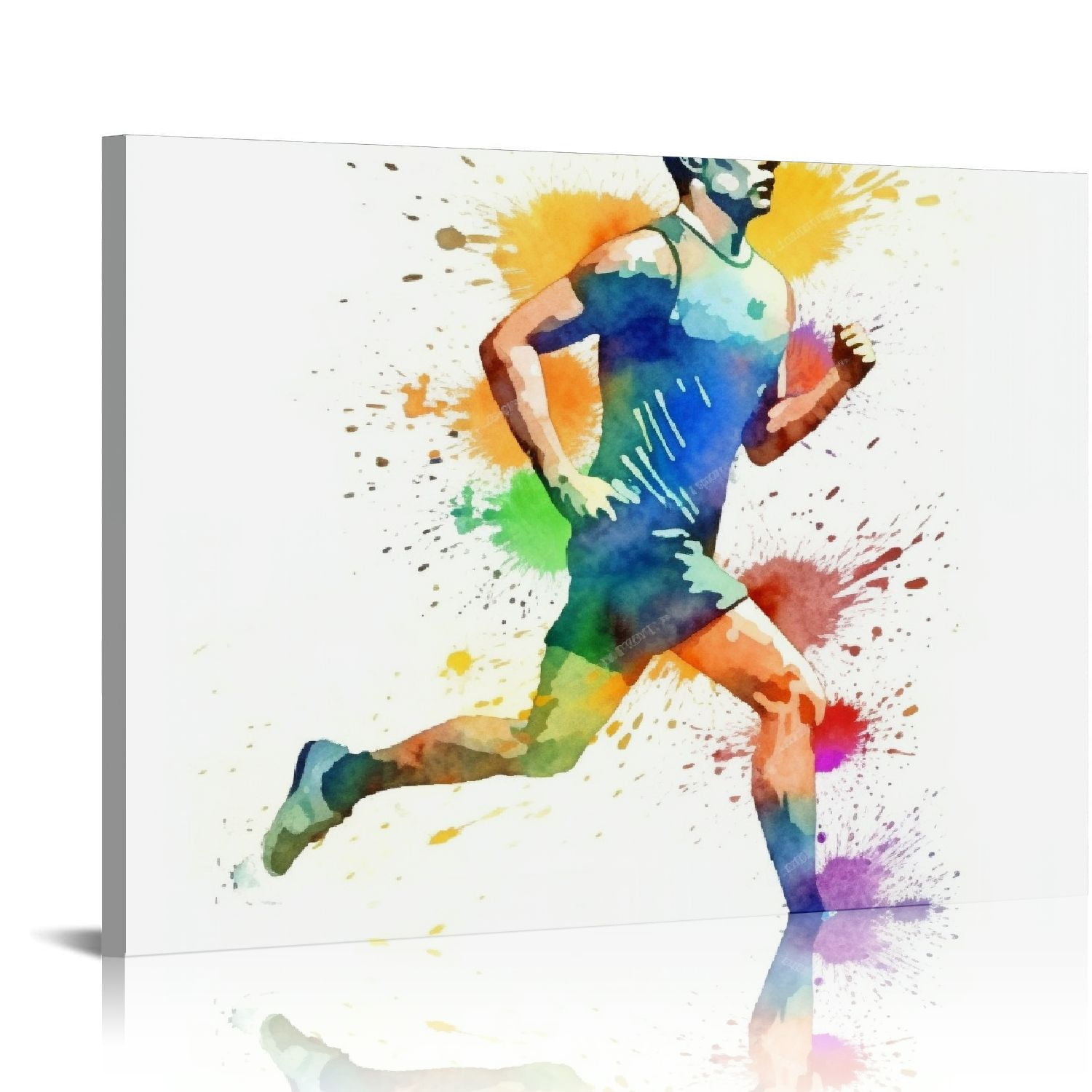 COMIO Male Runner Sport Abstract Wall Art, Ideal for Boy Athletes, Road ...