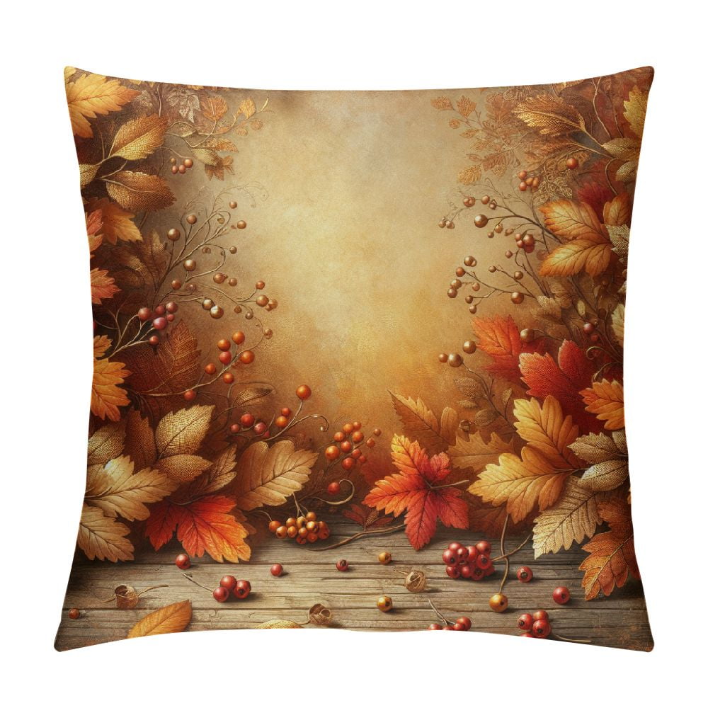 COMIO Maple Leaf Throw Pillow Cover Modern Artistic Fall Decorations ...