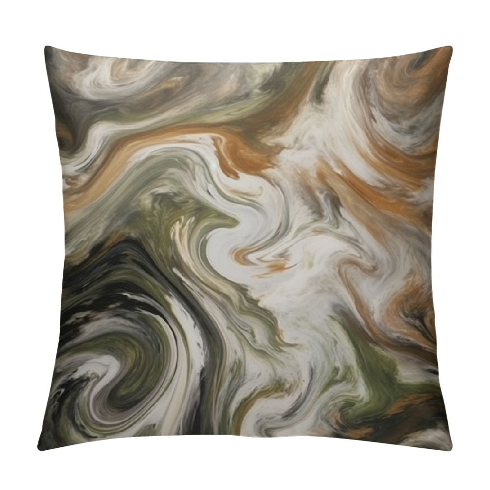 COMIO Marble Print Throw Pillow Cushion Case Retro Style Paintbrush ...