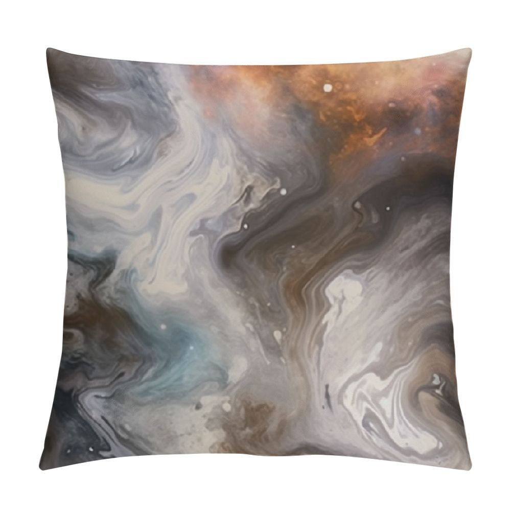 COMIO Marble Print Throw Pillow Cushion Case, Retro Style Paintbrush ...