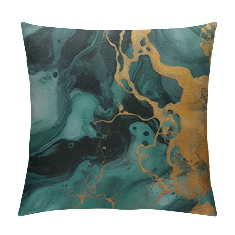 COMIO Marble Throw Pillow Cover,Abstract Nature Blue Marbling Artwork ...