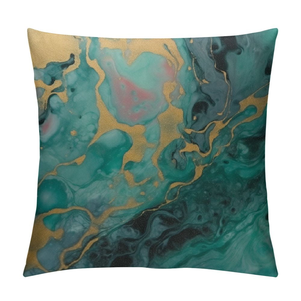 COMIO Marble Throw Pillow Cover,Abstract Nature Blue Marbling Artwork ...