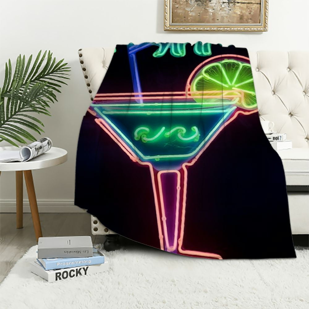 COMIO Margarita Throw Blanket Baby Colorful Neon Light Drinks Lemon ...