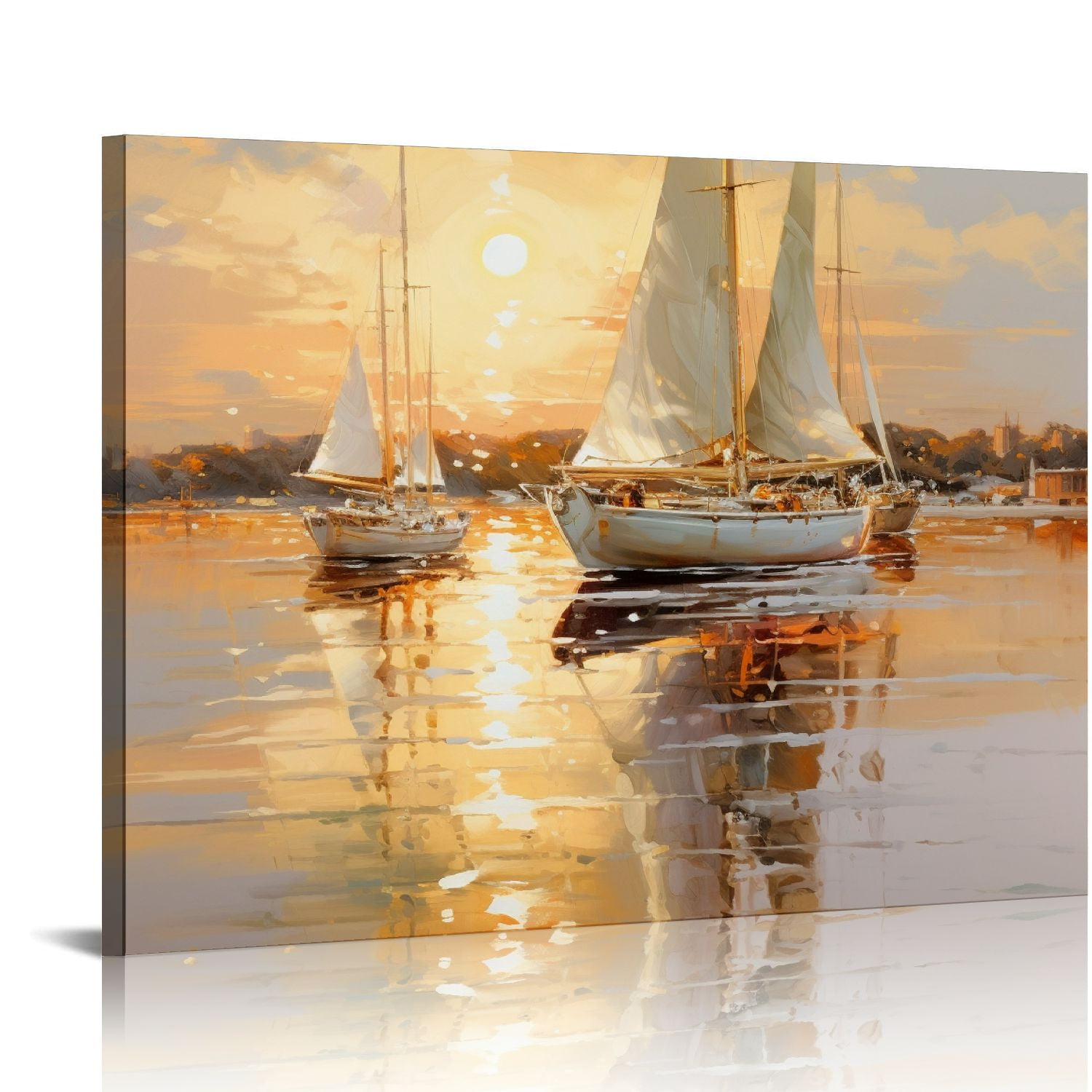 COMIO Marine Paintings Sailing Boats Wall Art: Sailboat Seaview Canvas ...