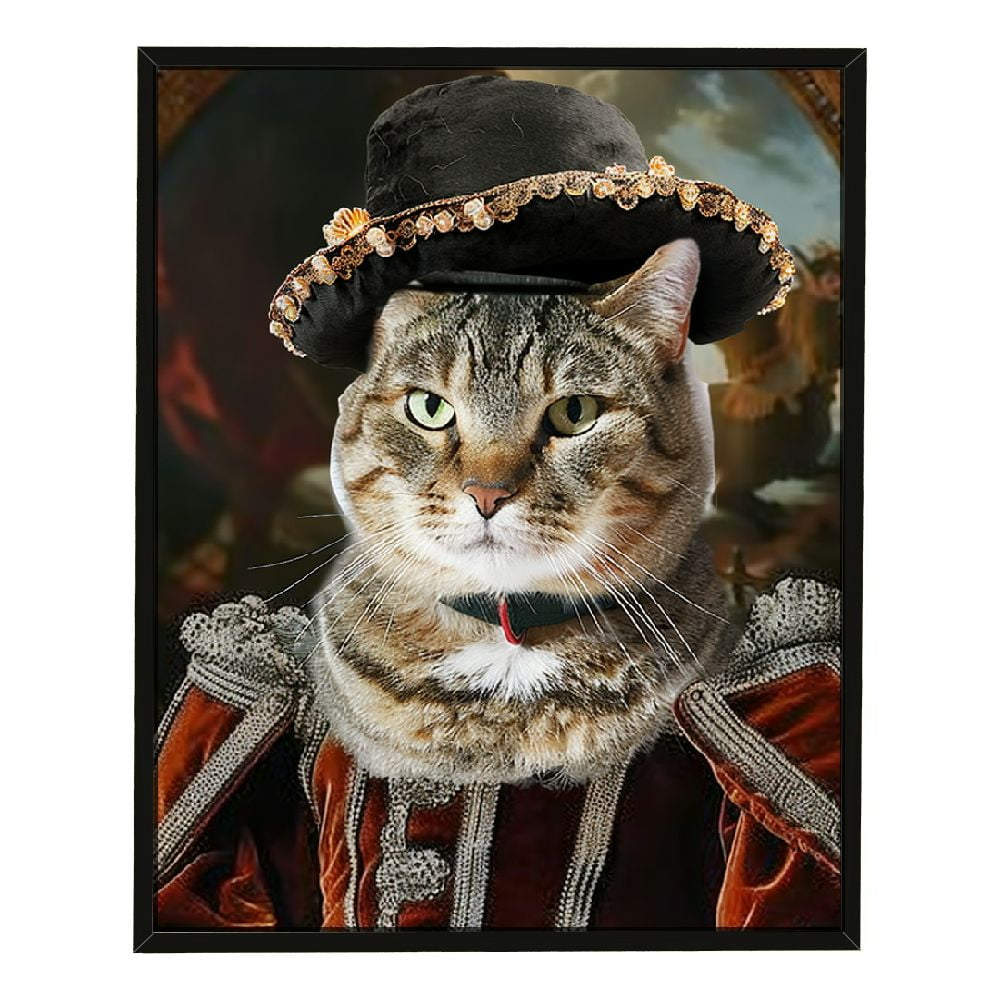 COMIO Medieval Renaissance Cats Wall Art Set - Cat Wall Decor - Cat ...