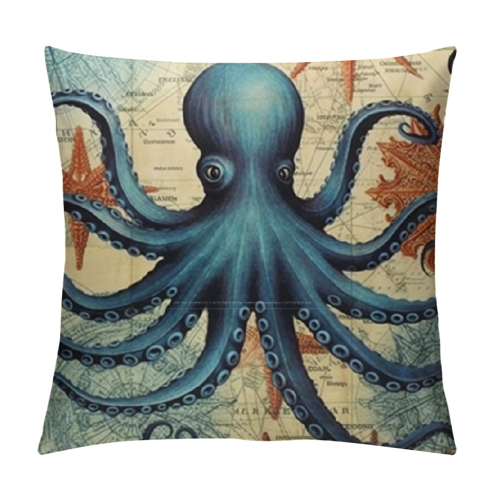 COMIO Mediterranean Nautical Outdoor Throw Pillow Covers Beach Coastal ...