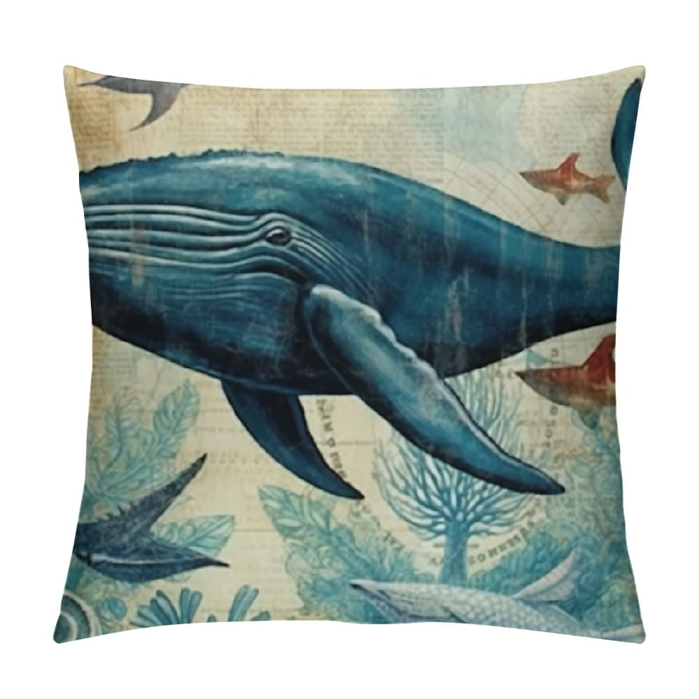 COMIO Mediterranean Style Throw Pillow Case Sea Theme Decorative Square ...