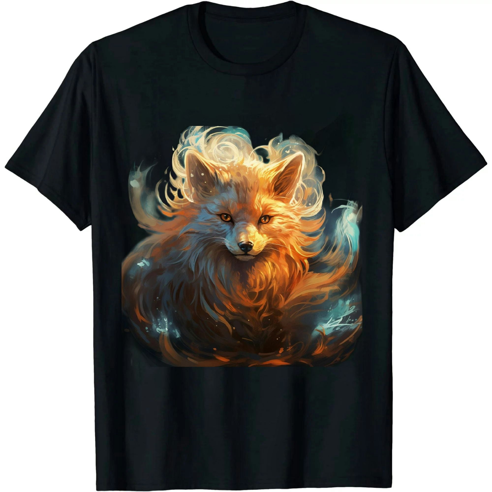 COMIO Men's Fire Wolf Pack Pattern T-Shirt 3D Printed T-Shirt Novelty ...