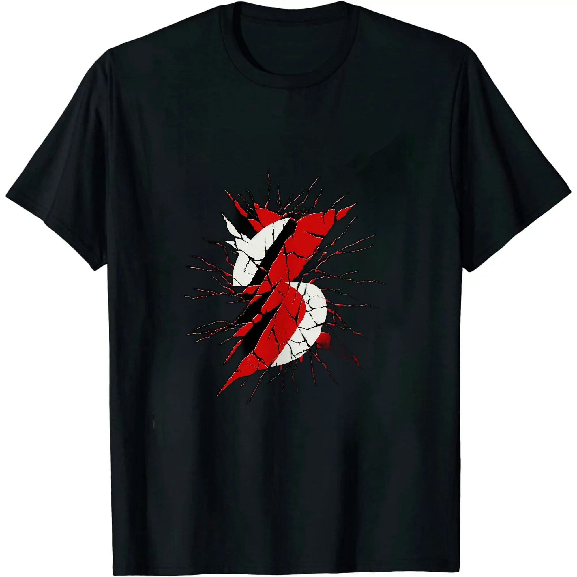 COMIO Men’s T-Shirt Fashion Big V Letter Printed Shirt Casual Couple ...