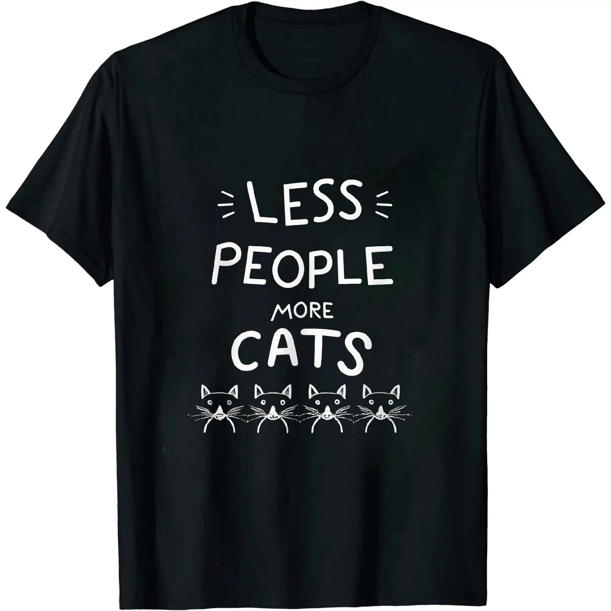 COMIO Mens Less People More Cats Tshirt Funny Pet Kitten Lower Tee for ...