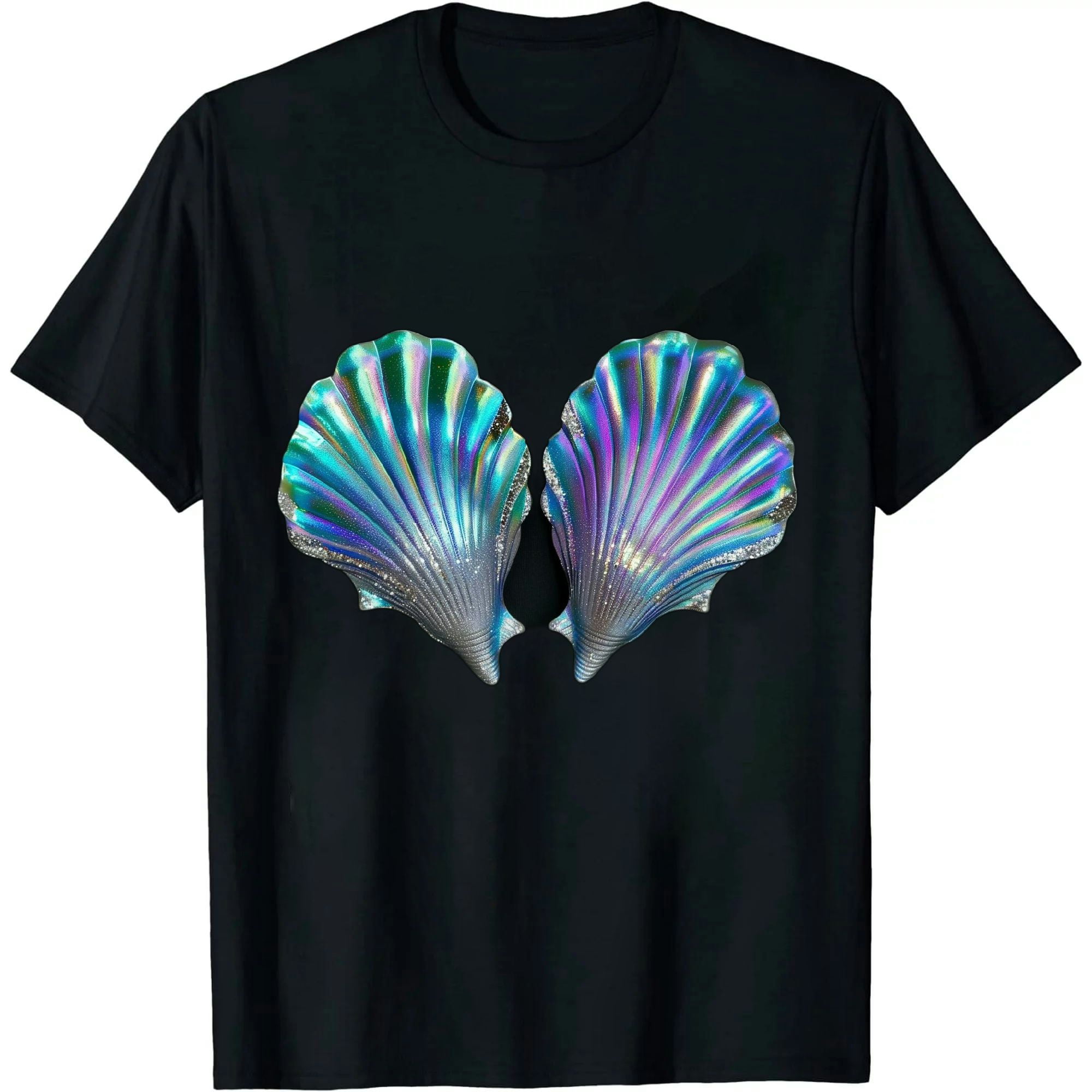 COMIO Mermaid Sea Shell Bra Costume T-Shirt - Walmart.com