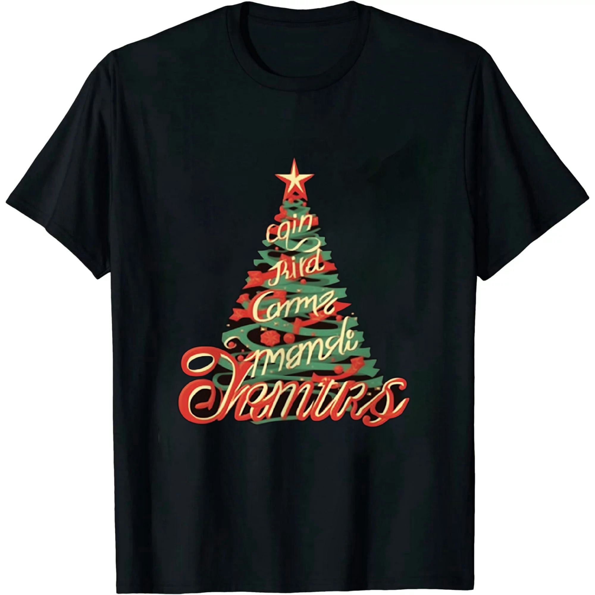 COMIO Merry Christmas Tree Graphic Tee Men's - Walmart.com