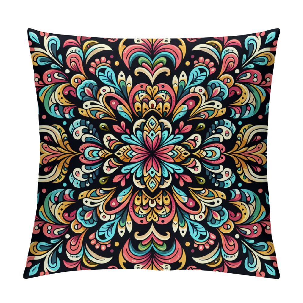 COMIO Mexican Fiesta Throw Pillow Covers Dragonfly Flower Dahlia Pillow ...