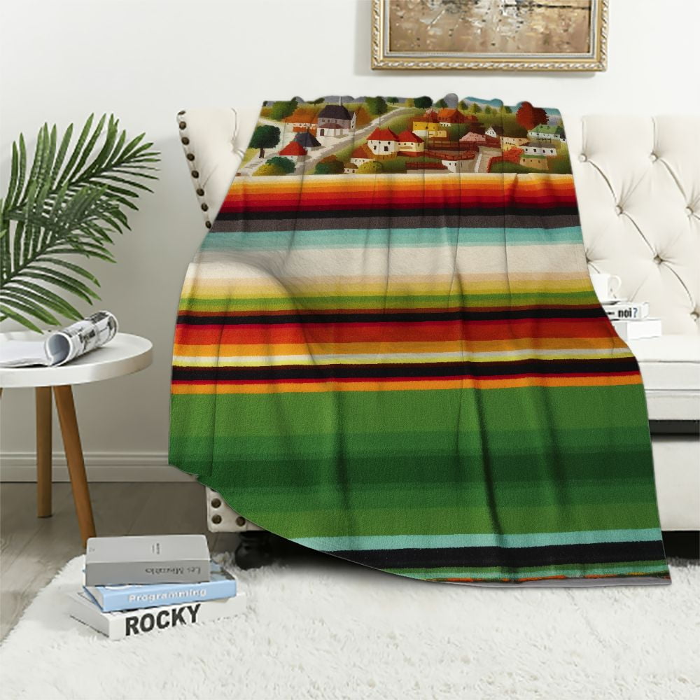 COMIO Mexican Style Throw Blanket Mexican Traditional National Blanket ...