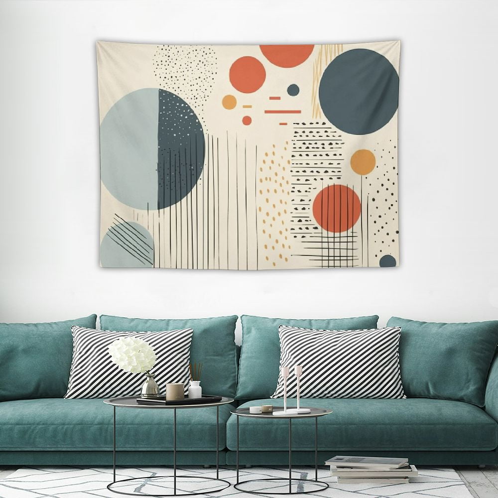 COMIO Mid Century Tapestry Wall Hanging Abstract Minimalist Line Art ...