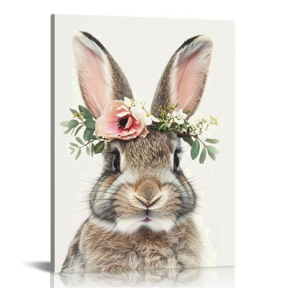 COMIO Minimalist Rabbit Canvas Painting Wall Art Wall Art Home Decor ...