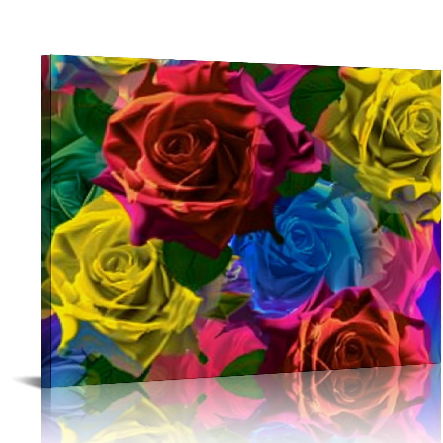 COMIO Mix Collage of Rose Flowers Rainbow Background red, Violet, Rose ...