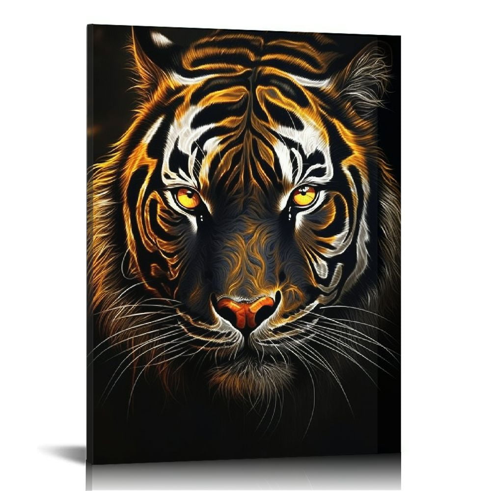 COMIO Modern Abstract Art Canvas Painting Black Gold Animal Poster Owl ...