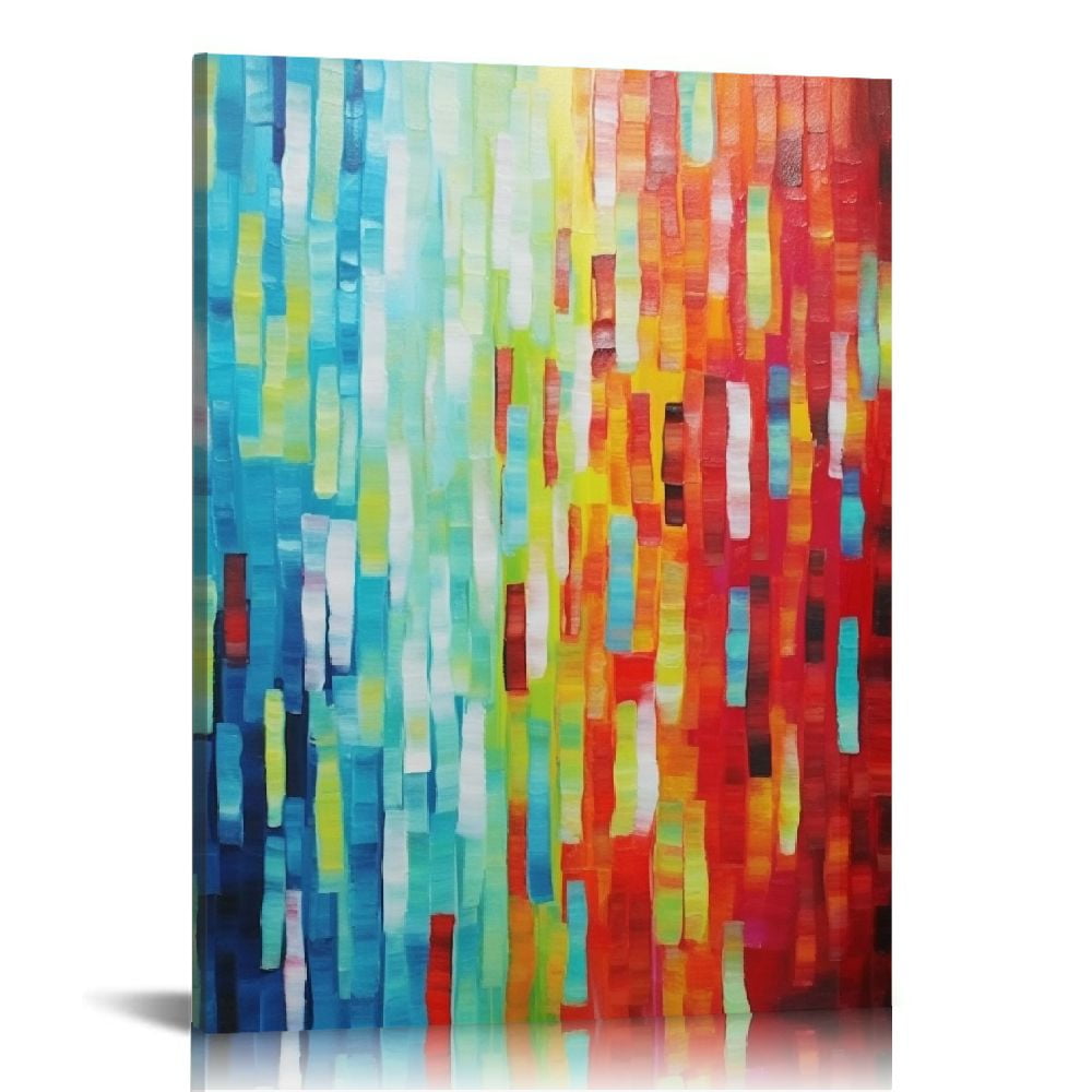 COMIO Modern Abstract Wall Art Decor Red Texture Modern Artwork Canvas ...