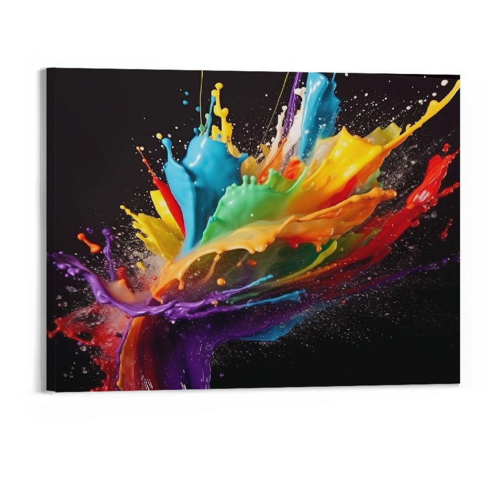 COMIO Modern Colorful Canvas Prints Colored Wall Art Picture of Paint ...