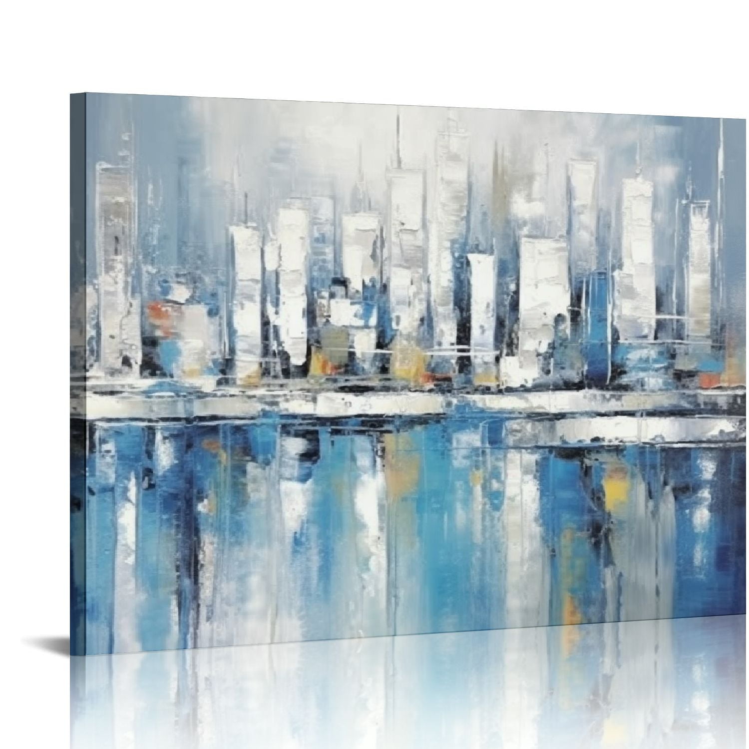 COMIO Modern Urban Abstract Painting Artwork: Contemporary Cityscape ...