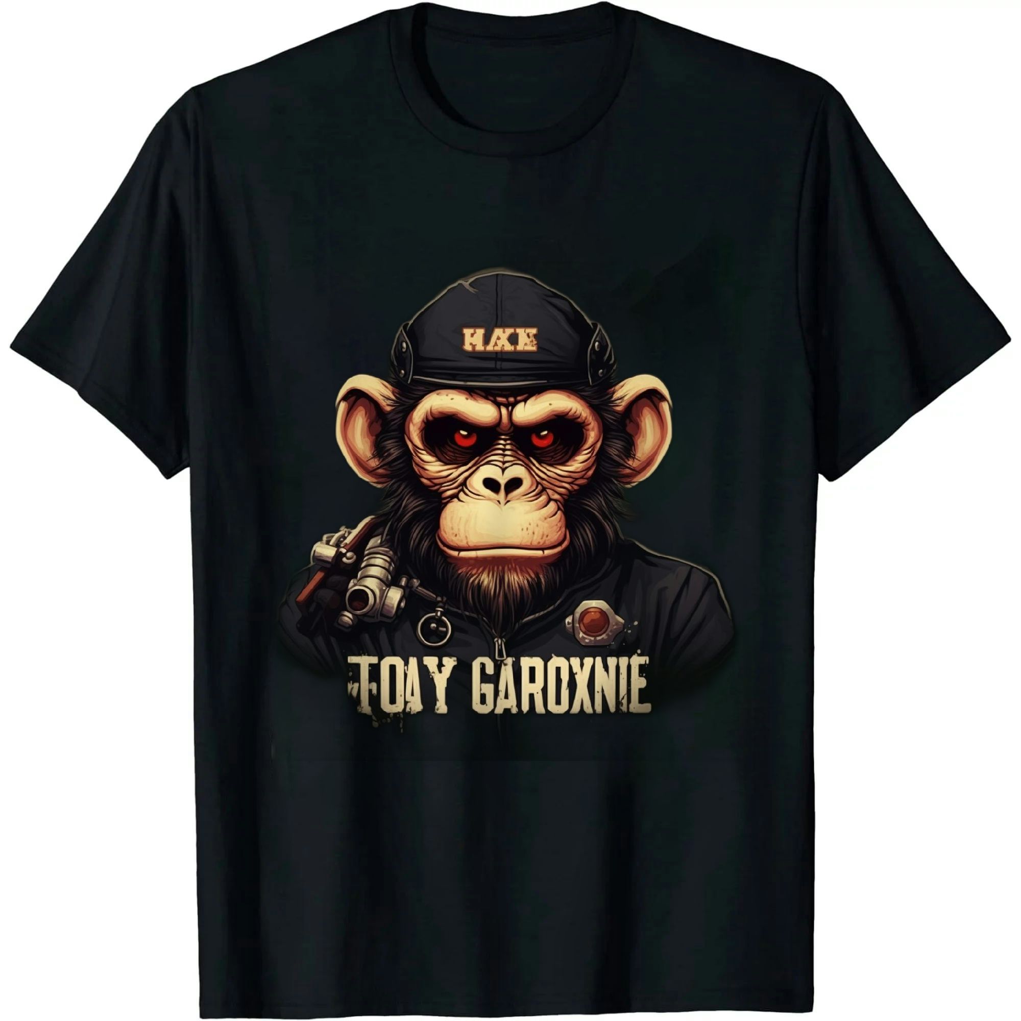 COMIO Monkey Gas Crossed Pistons Ribbon Logo T-Shirt - Walmart.com