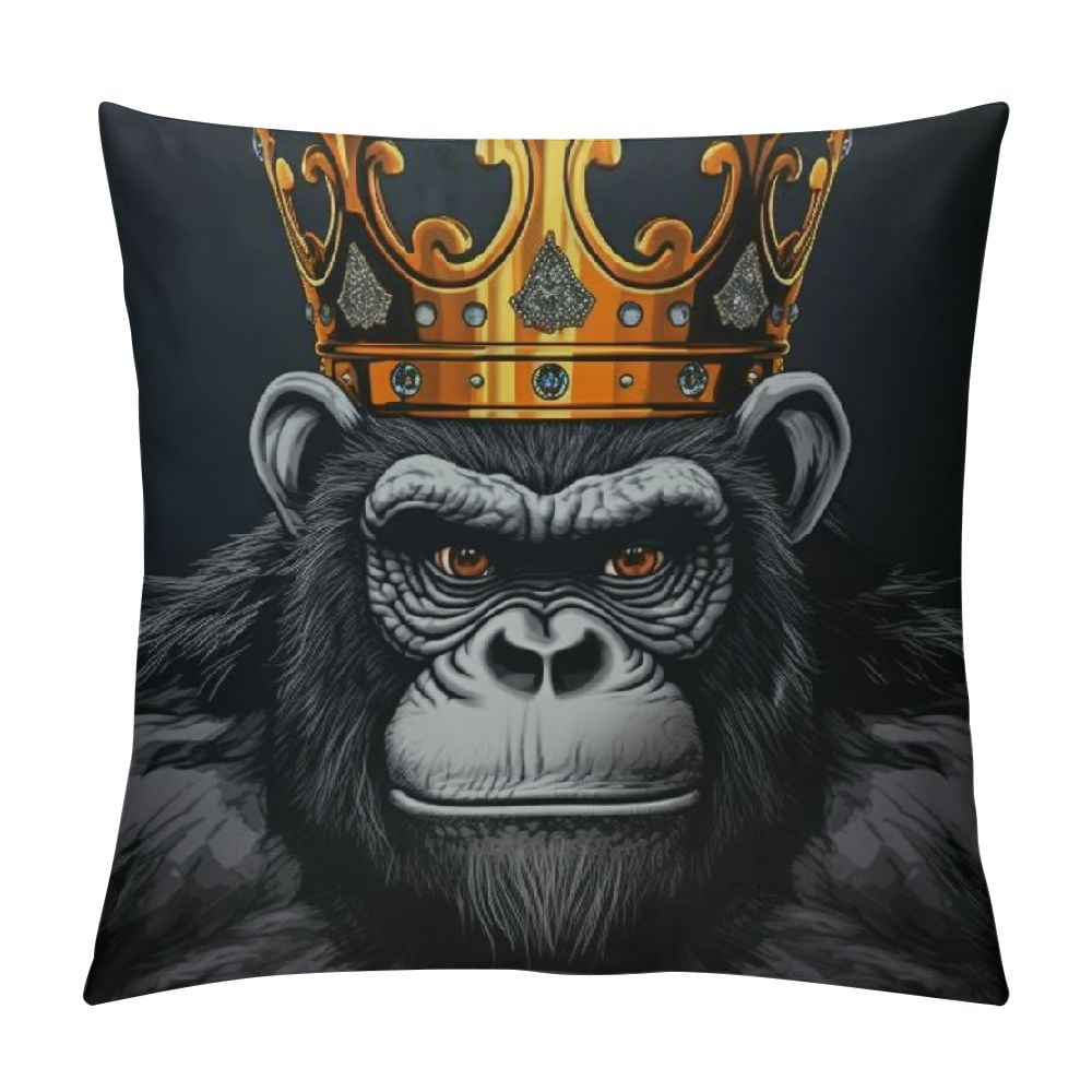 COMIO Monkey Throw Pillow Covers Wild Animal Monkey Head Gorilla Head ...