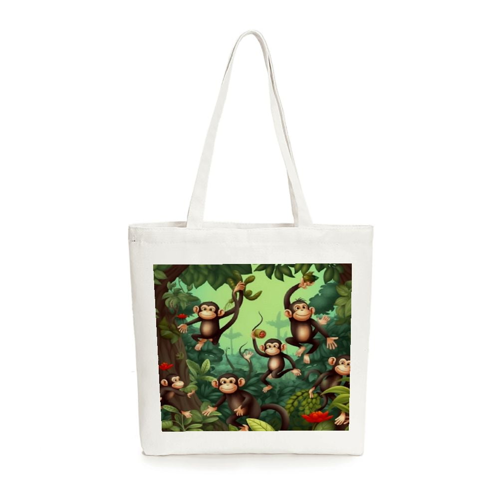 COMIO Monkey Tote Shoulder Bag Cute Grocery Bags Storage Handle ...