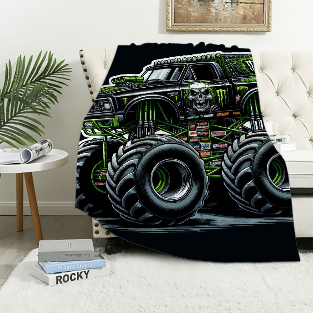 YANMS Monster Throw Blanket - Measures, Kids Bedding Features Grave ...