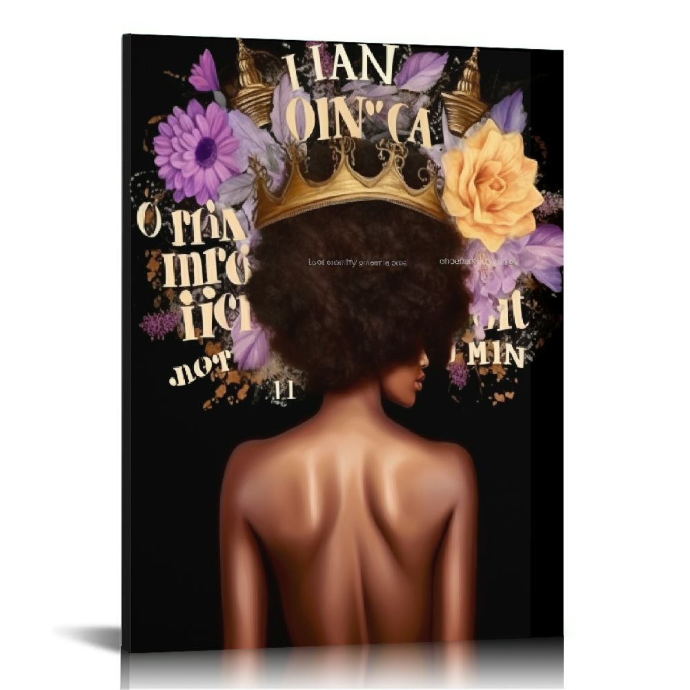 COMIO Motivational Black Girl Wall Art African American Wall Art Inspirational Black Queen ...