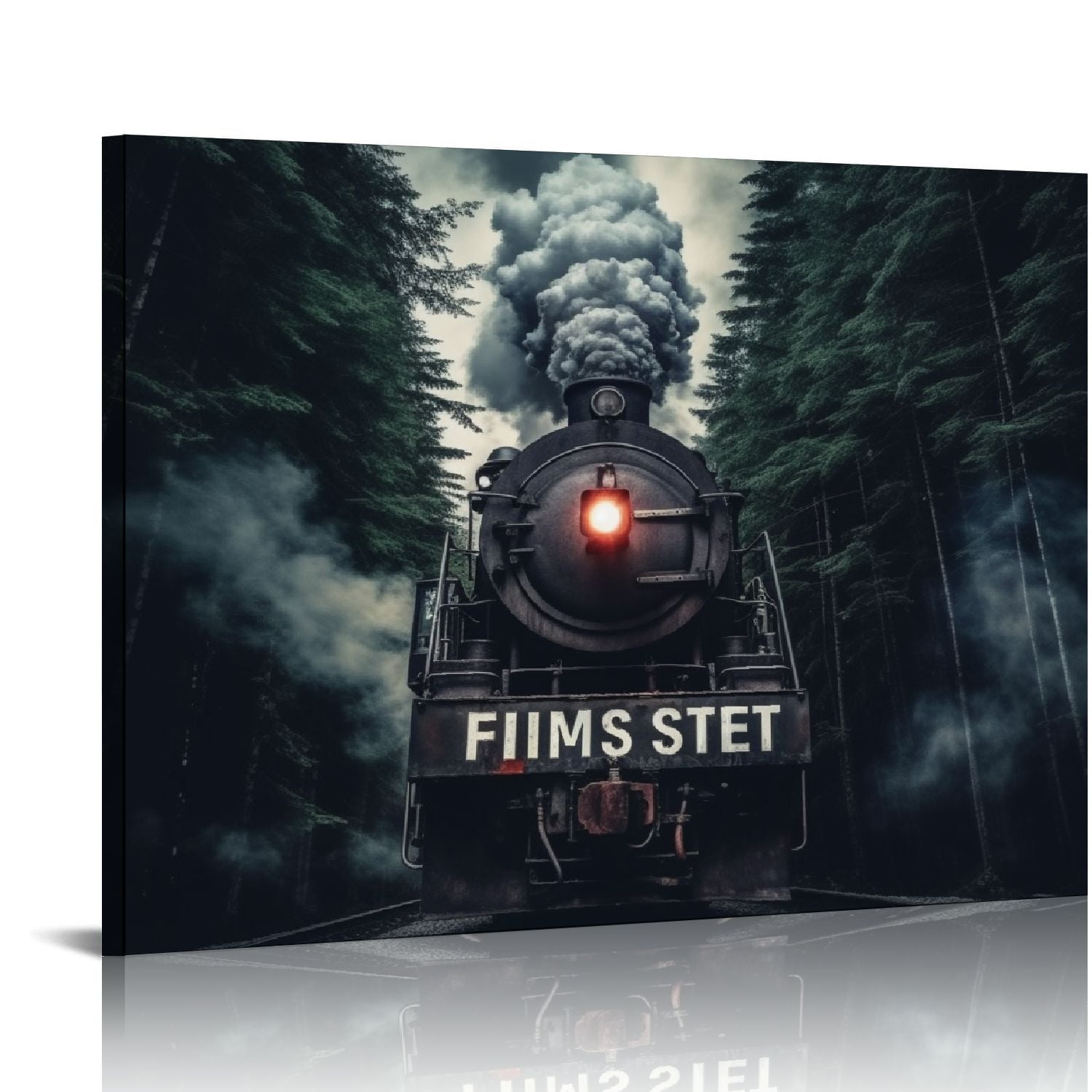 COMIO Motivational Canvas Wall Art Smoke Steam Locomotive Train in ...