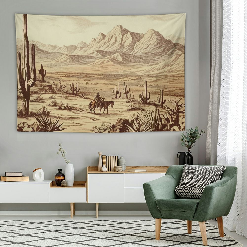 YANMS Mountain Tapestry Wall Hanging Western American Wild West Desert ...