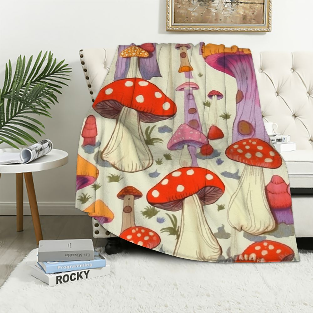 COMIO Mushroom Blanket Cute Soft Throw Blanket for Couch Super Soft ...