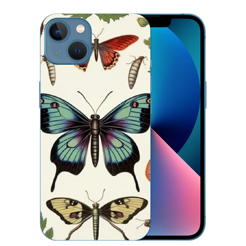 COMIO Mushroom Moth Herb Aesthetic Case Compatible with iPhone 14, Vintage Cottagecore Botanical ...