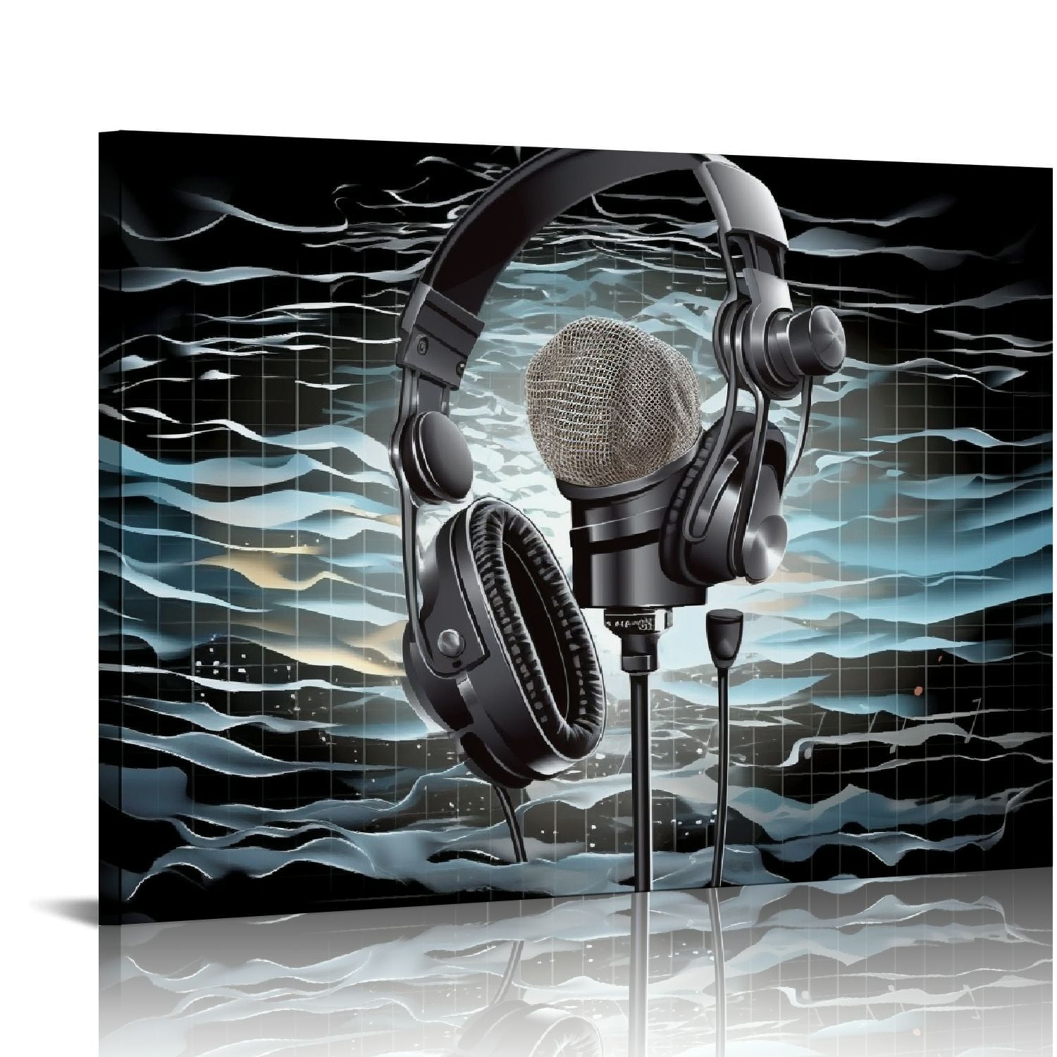 COMIO Music Canvas Wall Art Painting Headphone Microphone Canvas ...