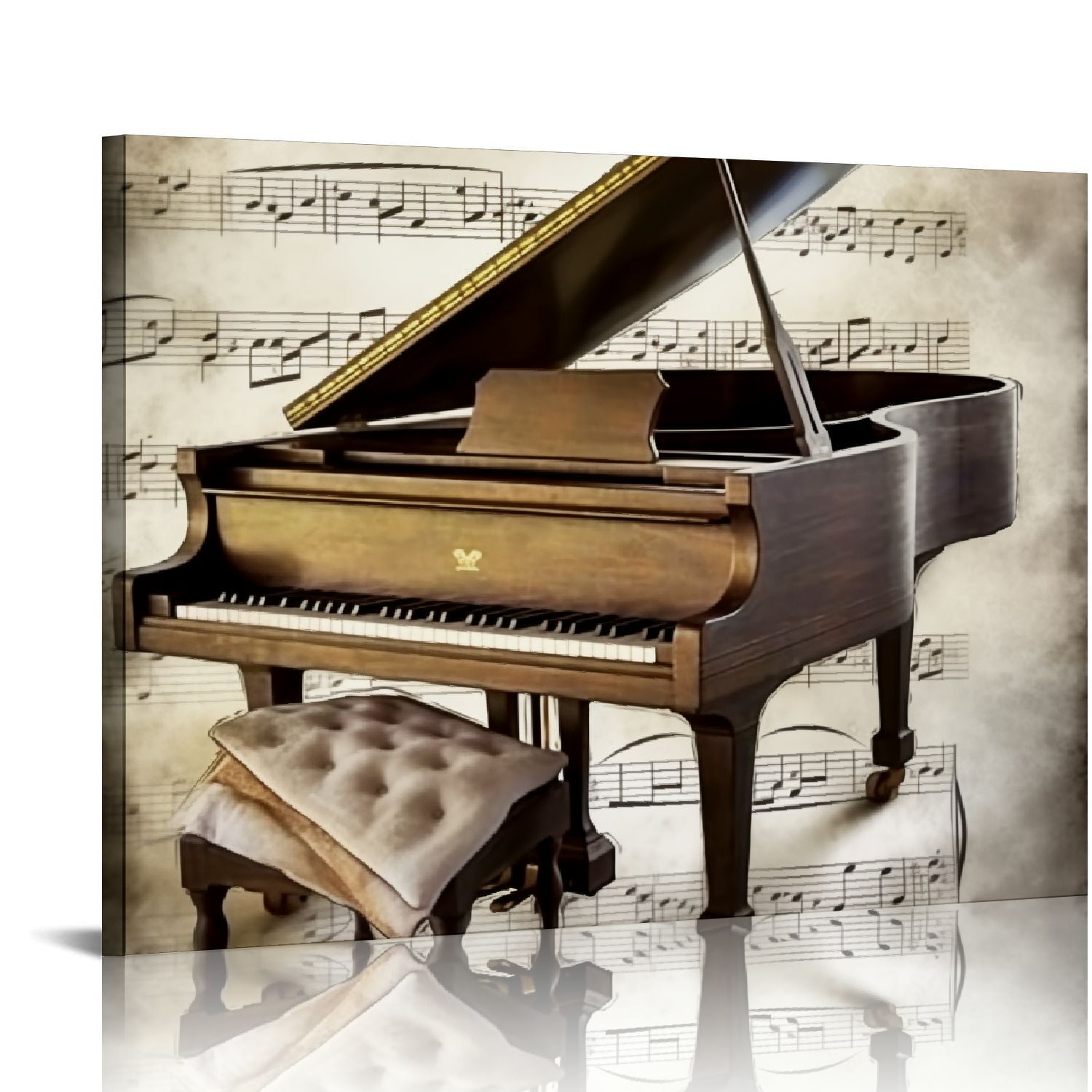 COMIO Music Canvas Wall Art Vintage Piano Picture Stretching Canvas Art ...