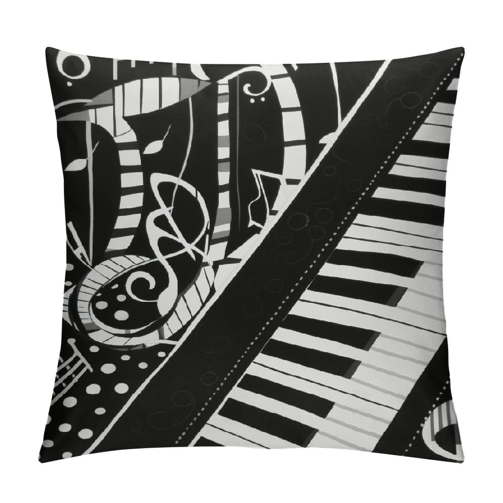 COMIO Music Note Piano Keys Throw Pillow Covers Square Pillowcases for ...