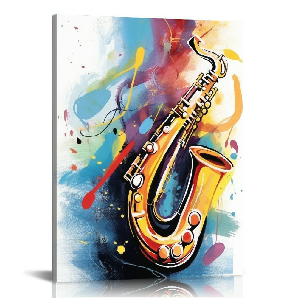 COMIO Music Wall Art Saxophone Canvas Wall Art the Pictures Print On ...