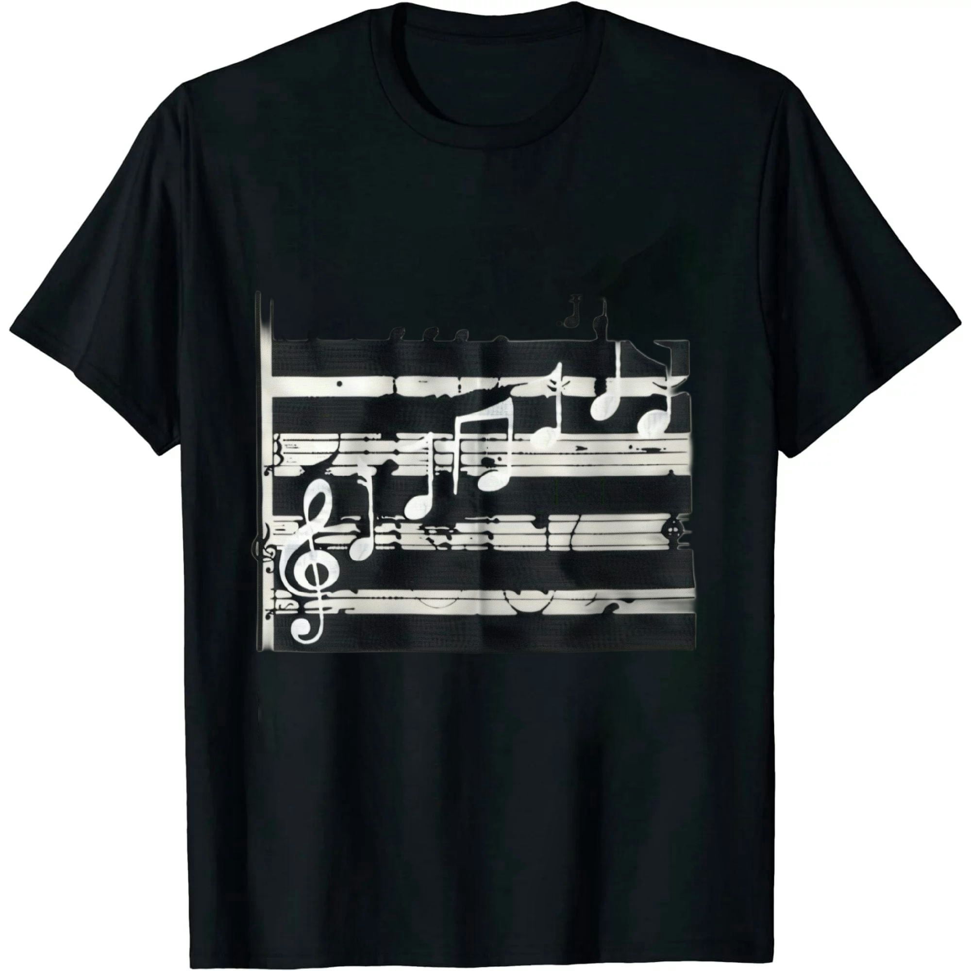 COMIO Musical Notes Put On A Happy Face Cute Music Loving T-Shirt ...