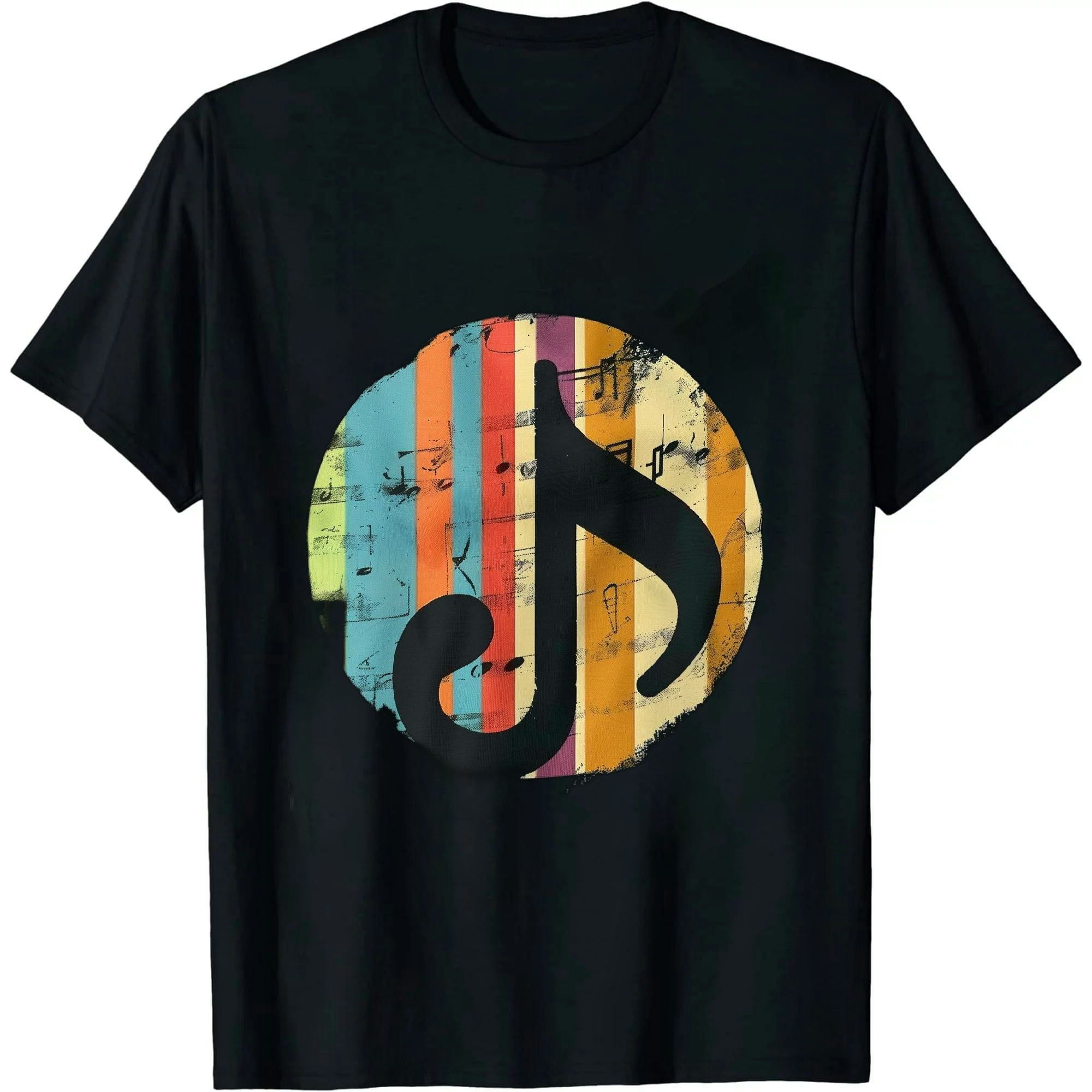 COMIO Musician Retro Musical Notes T-Shirt - Walmart.com